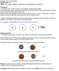 Coin Combinations Math Activity - Mr. R.'s World of Math