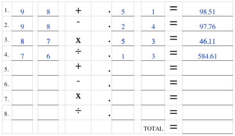 Decimal Operations Math Game – Mr. R.'s World of Math