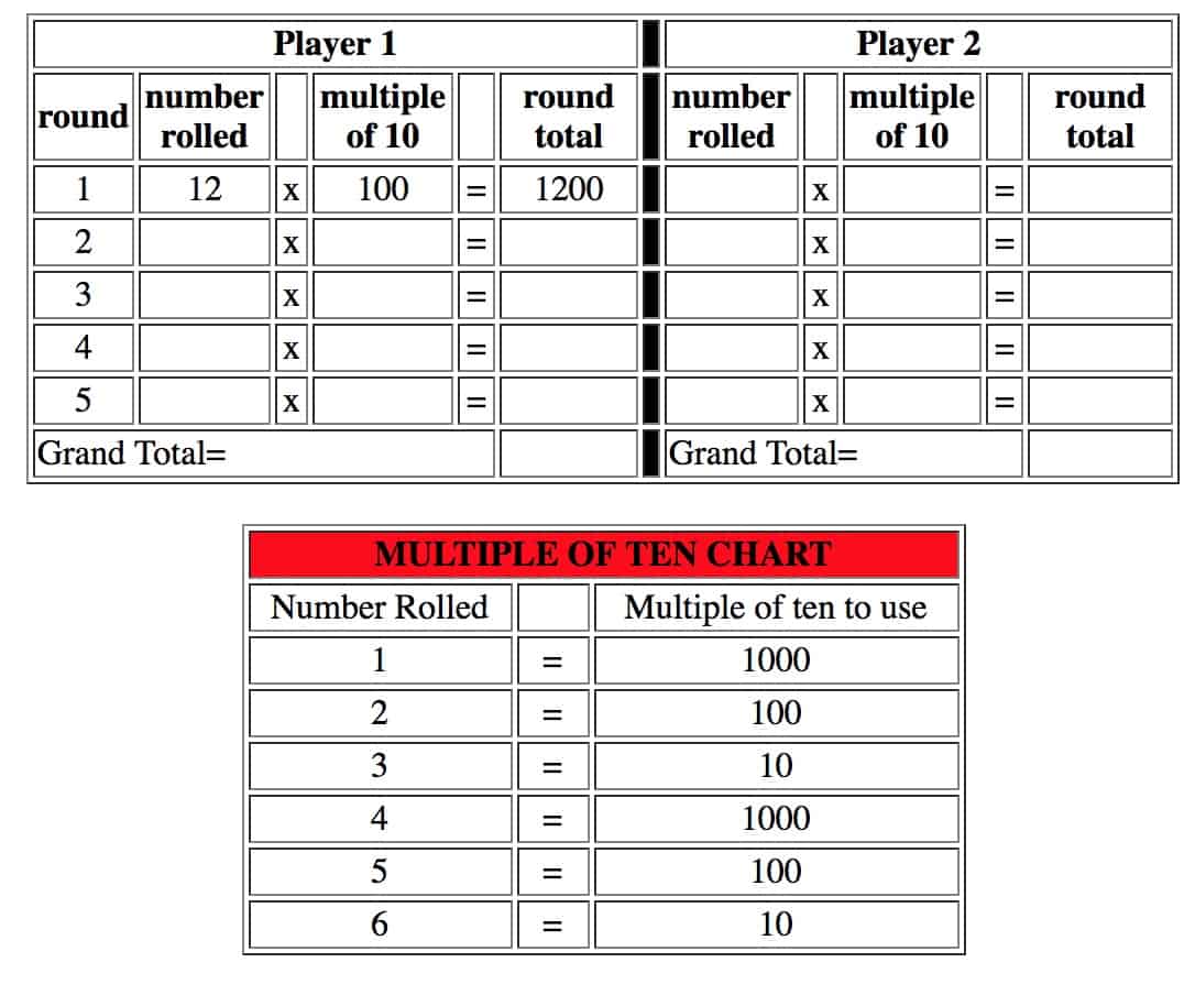 Multiples of 10 Game – Mr. R.'s World of Math