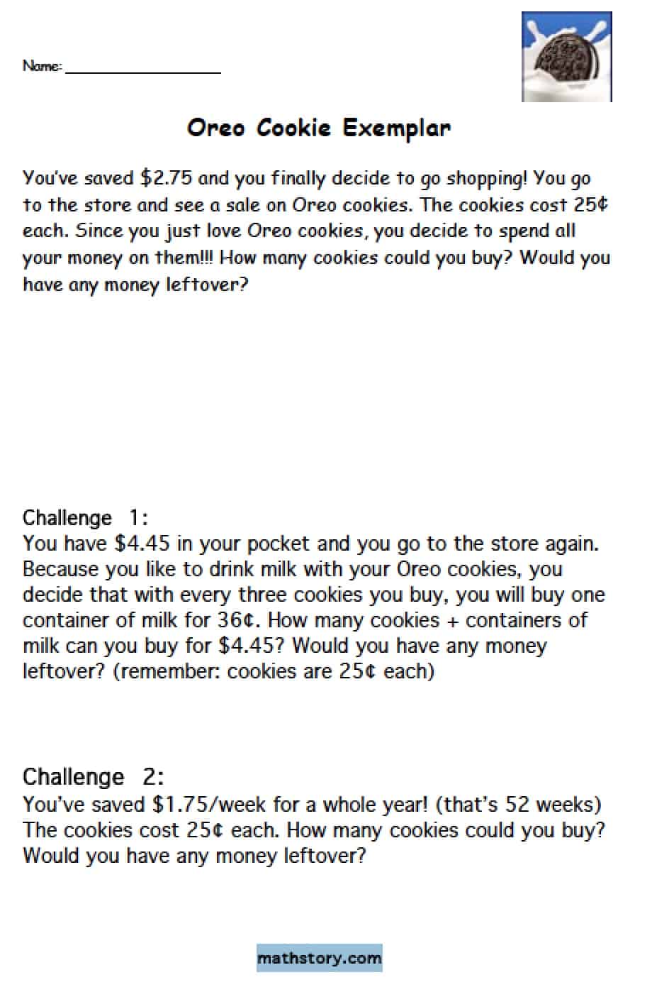 Math Exemplar Oreo Cookie Challenge – Mr. R.'s World of Math