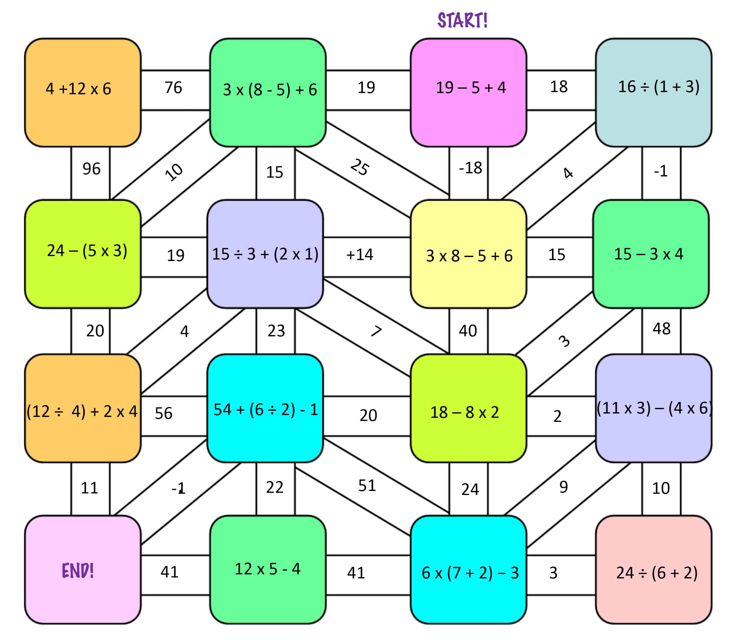 Order Of Operations Maze 2 Mr R s World Of Math