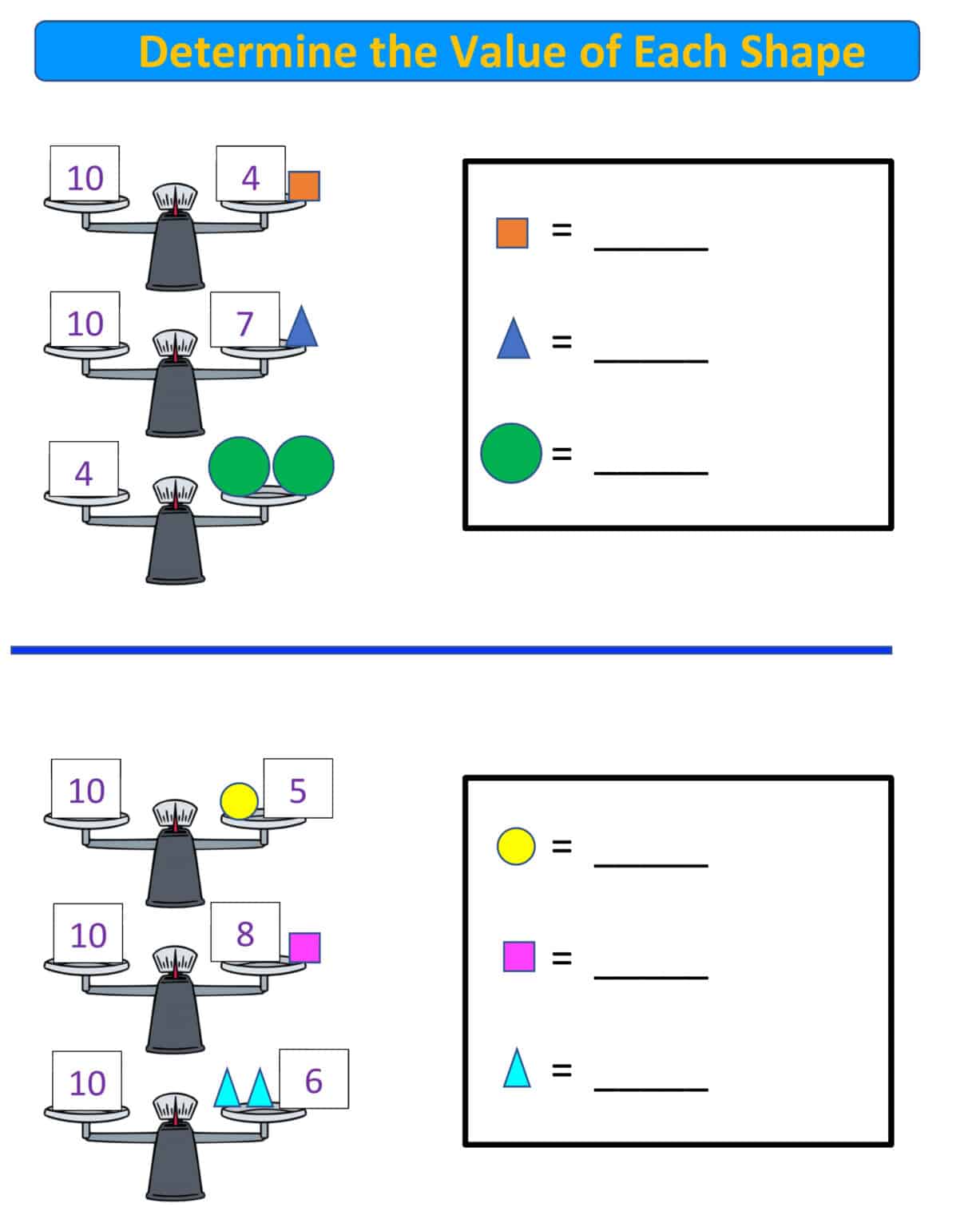 balance math K-2 grade 2 - Mr. R.'s World of Math
