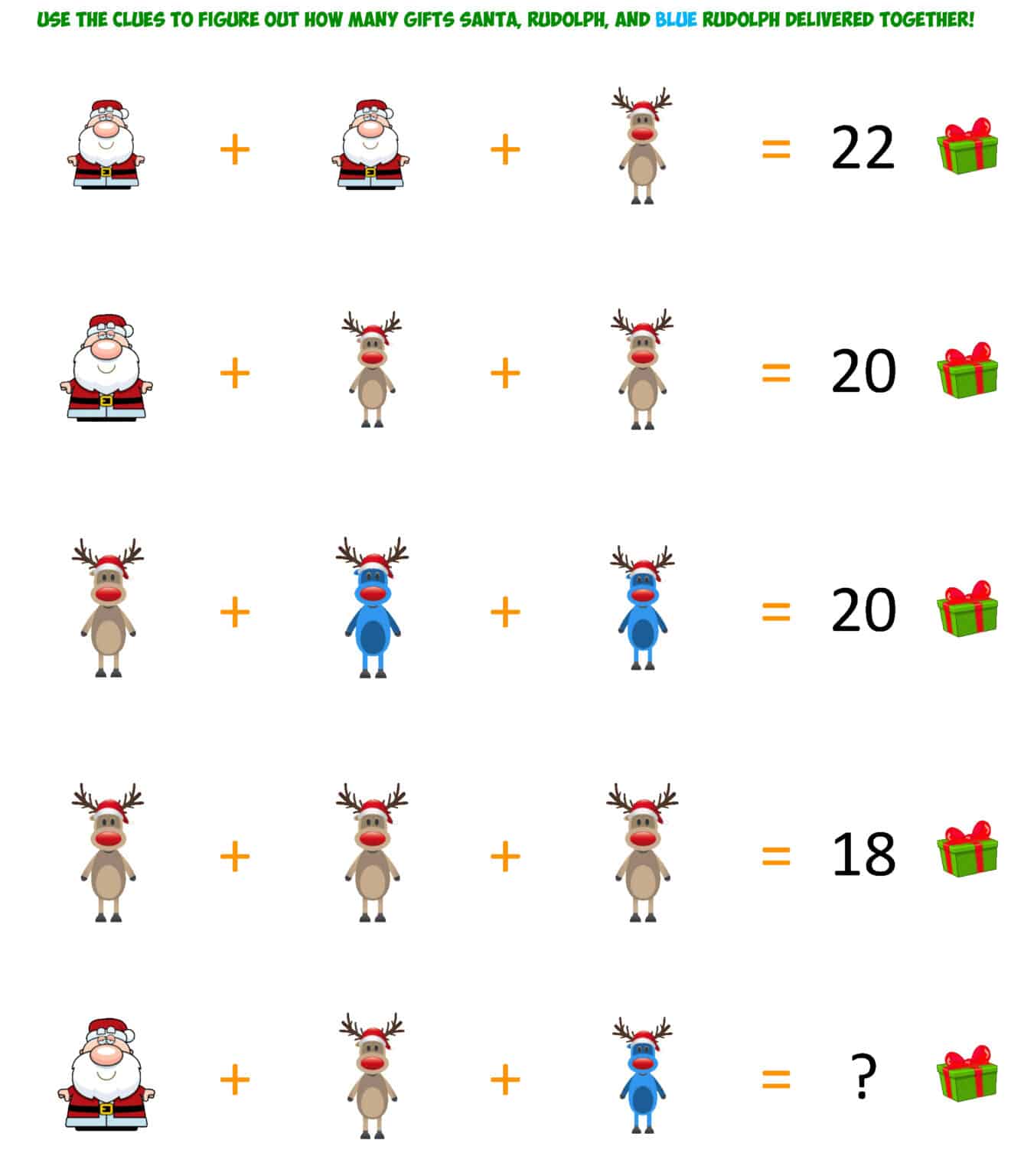 Holiday Math: Santa's Christmas Brainteaser 2 - Mr. R.'s World of Math