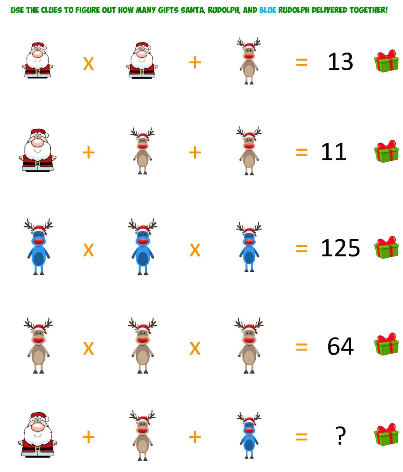 Holiday Math: Santa’s Christmas Brainteaser 3 – Mr. R.'s World of Math