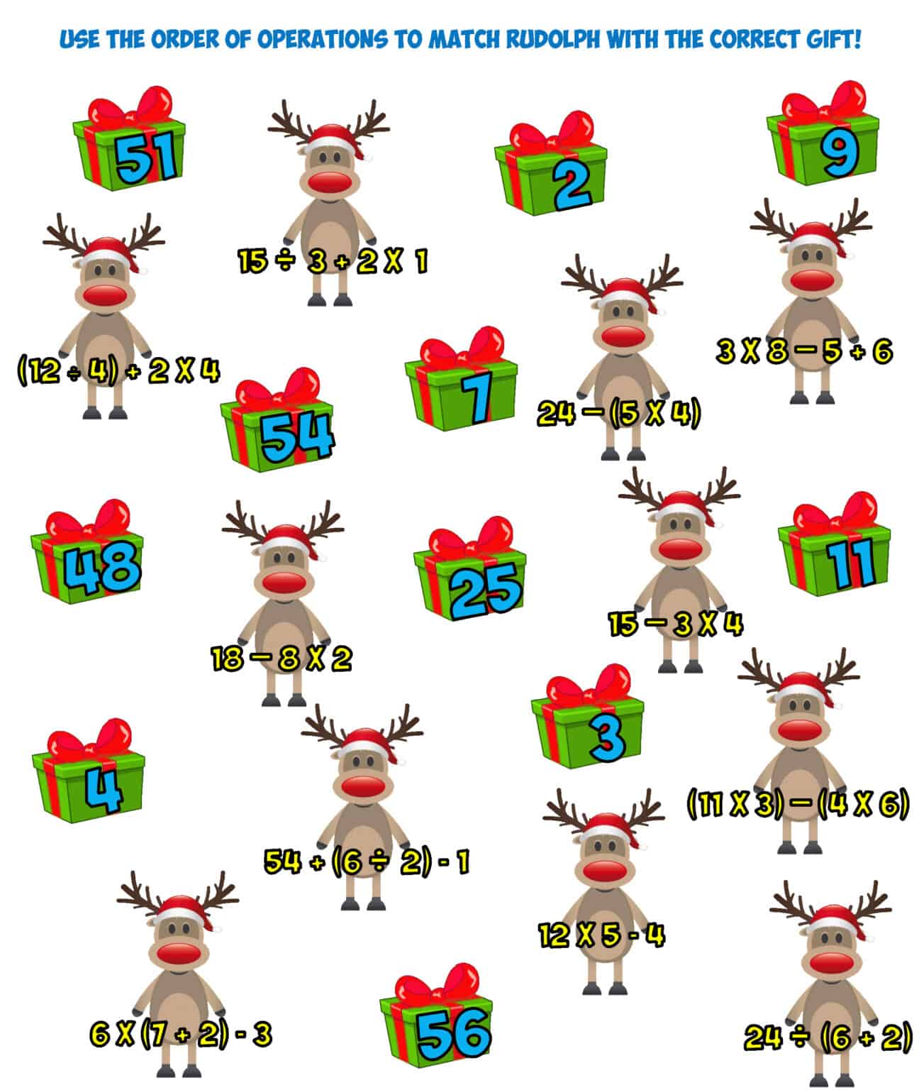 Christmas Math Order of Operations 2 – Mr. R.'s World of Math