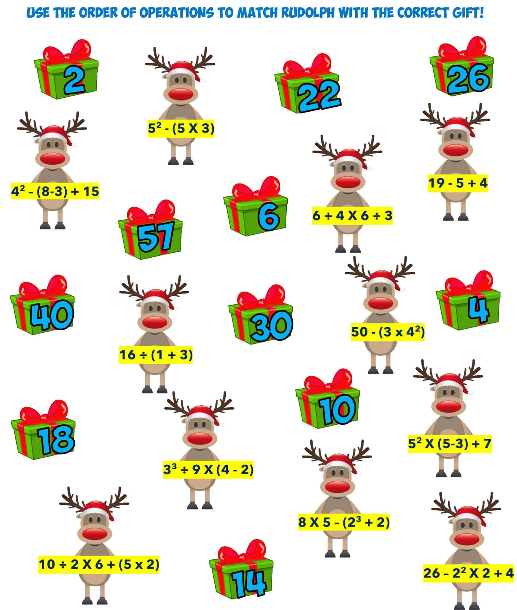 Christmas Math Order of Operations 3 - Mr. R.'s World of Math