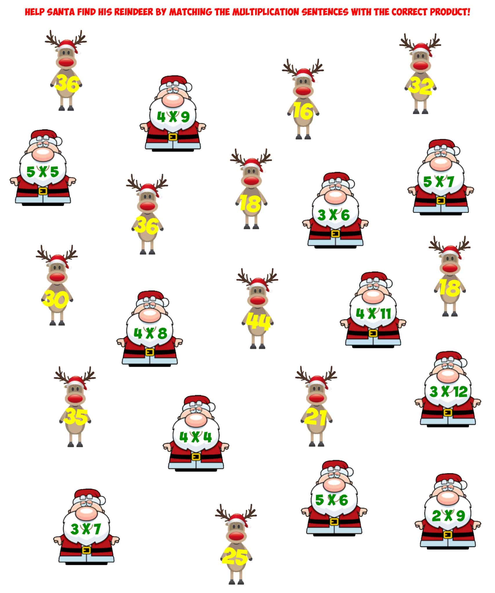 Holiday Math: Santa's Multiplication Facts through 5 - Mr. R.'s World ...