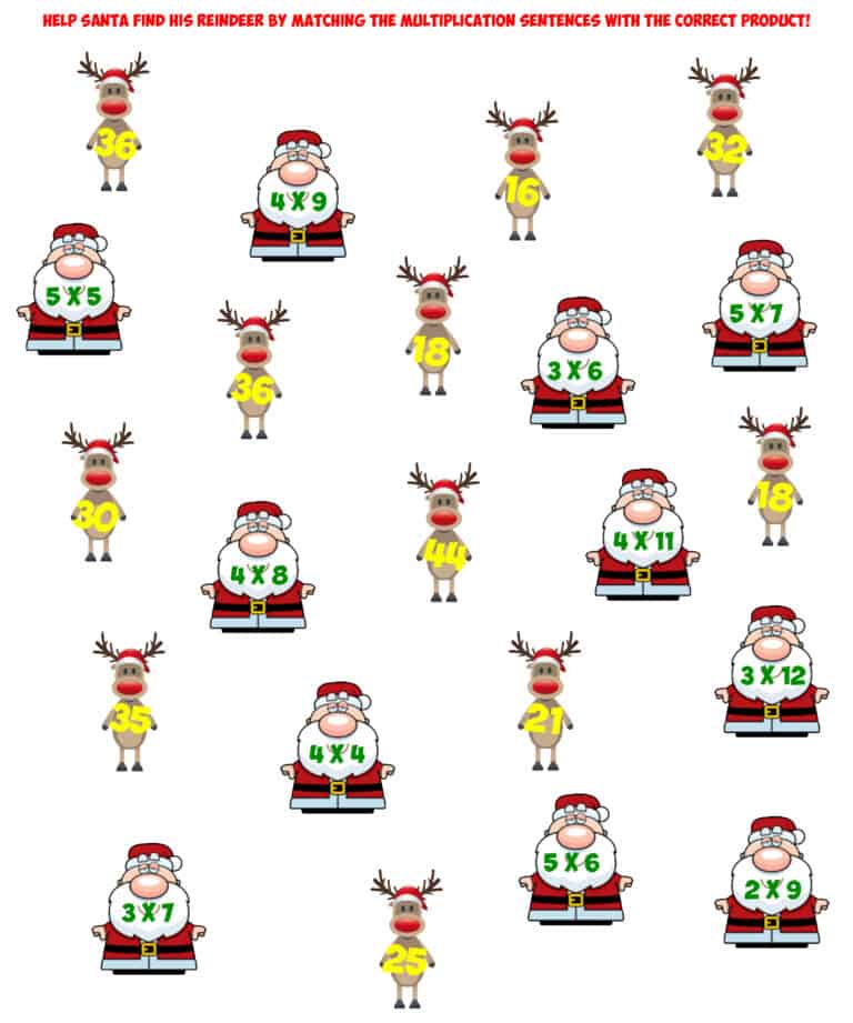 Holiday Math: Santa’s Multiplication Facts through 5 – Mr. R.'s World ...