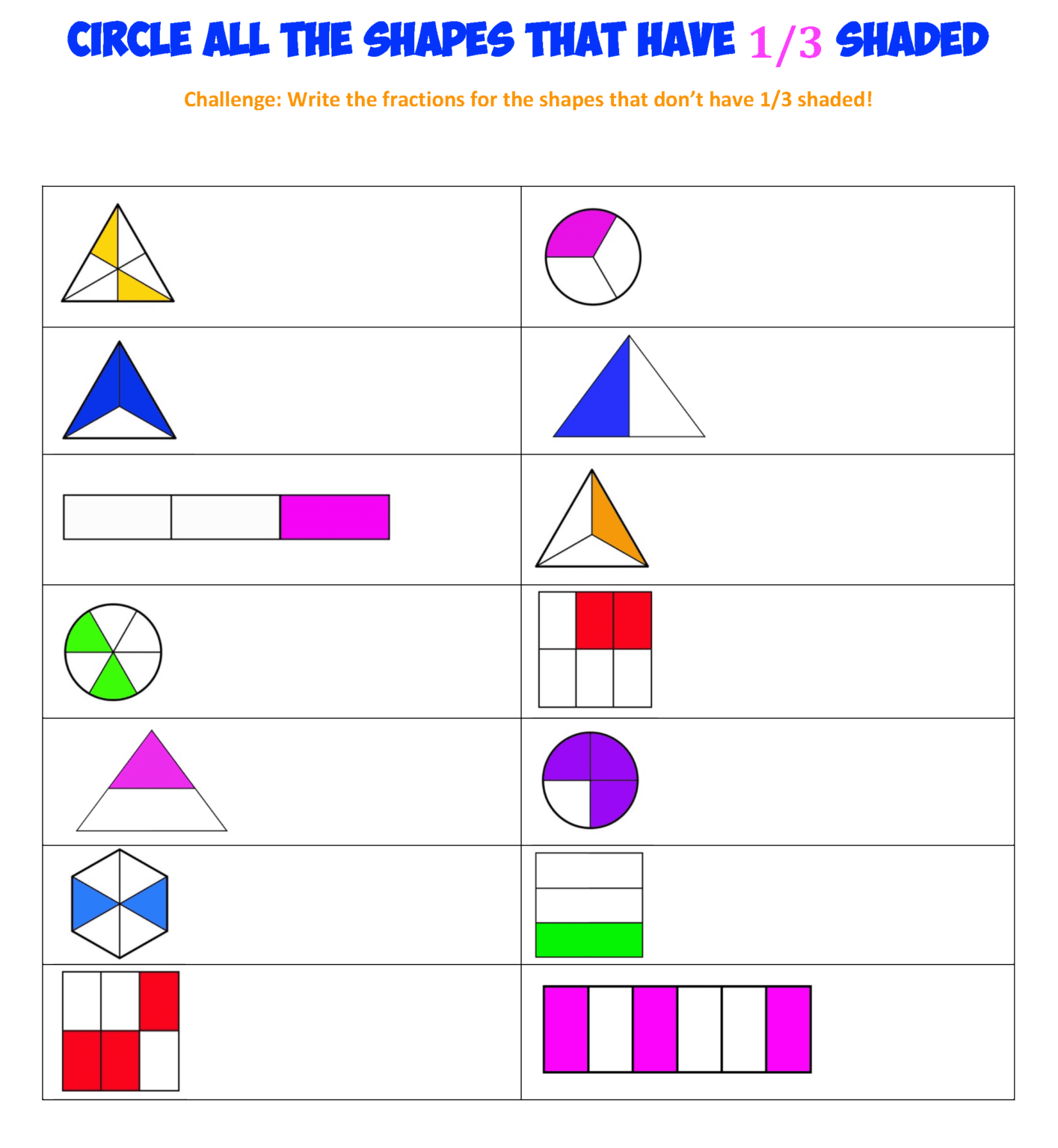 Fractions Worksheet 2- thirds - Mr. R.'s World of Math