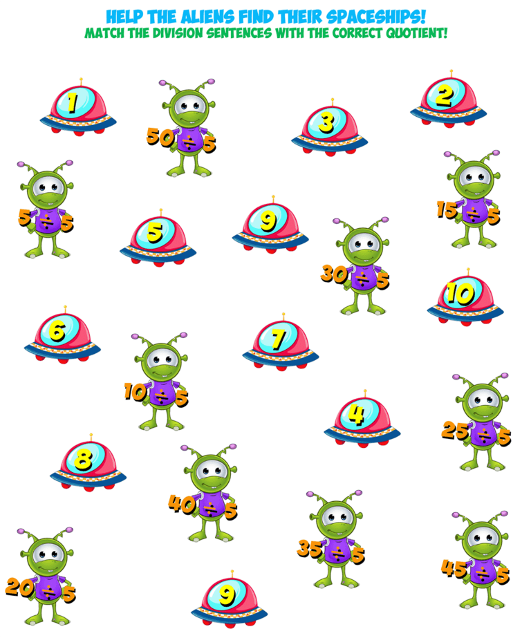 Alien Match Division Facts 5 – Mr. R.'s World of Math