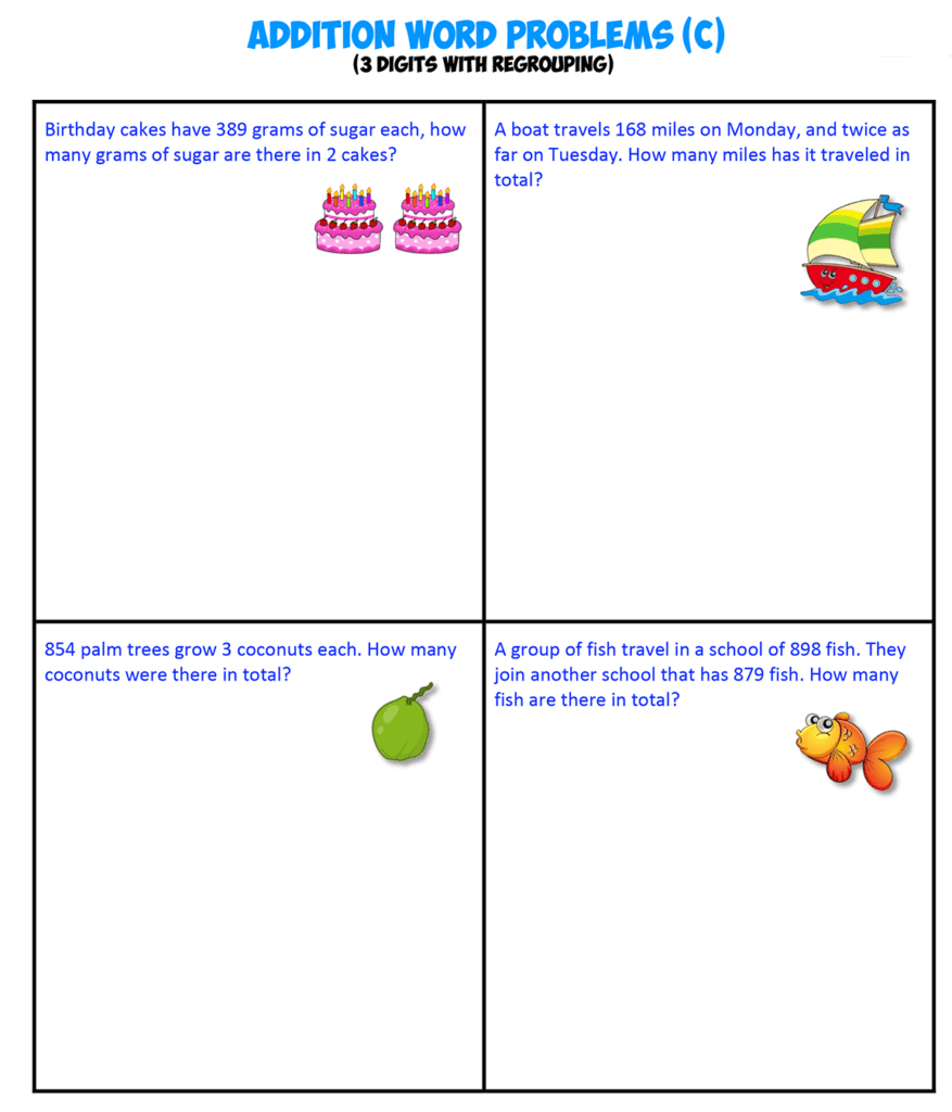 Addition Word Problems 3 - Mr. R.'s World of Math