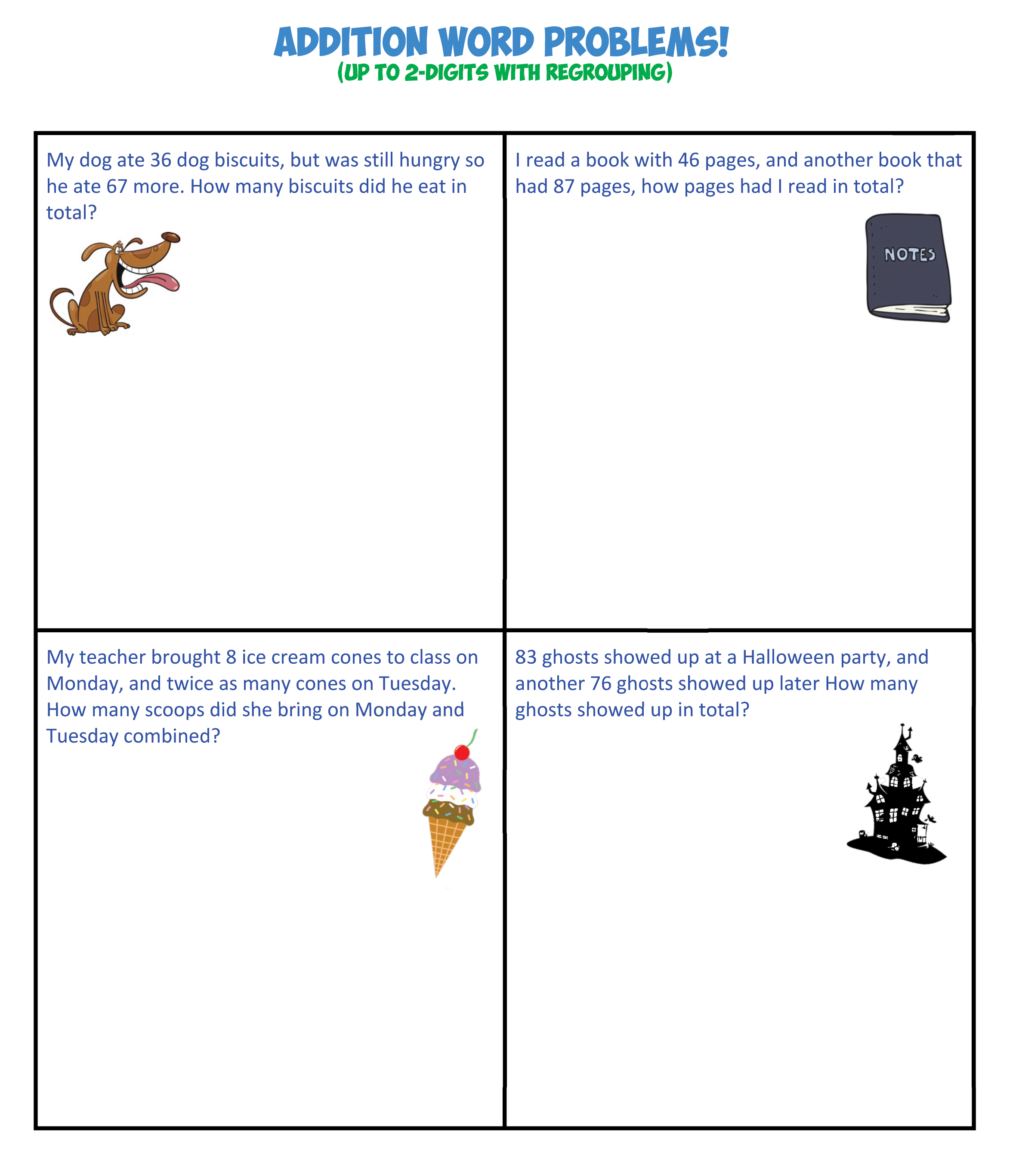 Addition Word Problems 1 Mr R s World Of Math