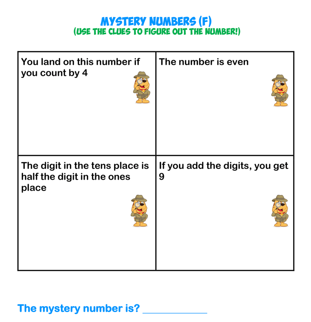 Mystery Numbers F - Mr. R.'s World of Math