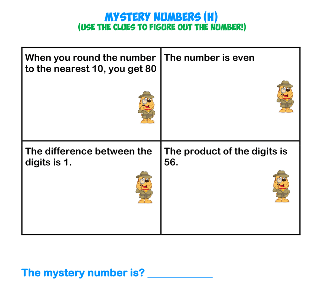 Mystery Numbers H - Mr. R.'s World of Math
