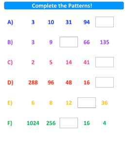 number patterns 3 – Mr. R.'s World of Math