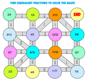 Equivalent Fractions Maze A – Mr. R.'s World of Math